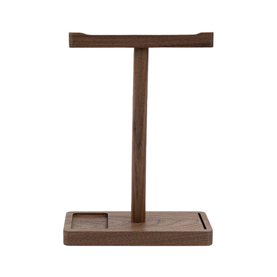 Black Walnut Wood Headphone Stand for Desktop Storage