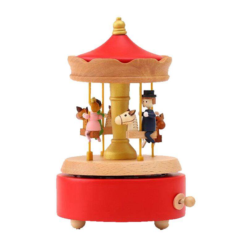 Wooden Carousel Music Box - Castle in the Sky - Nordic Style Gift