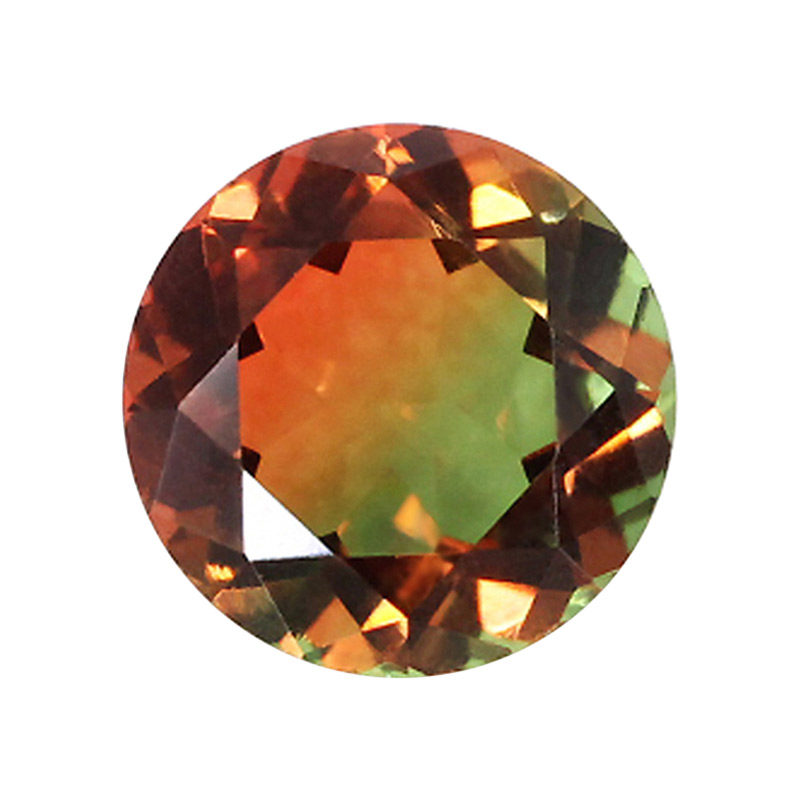 Synthetic Watermelon Tourmaline Bead - Round Gradient Color Gemstone