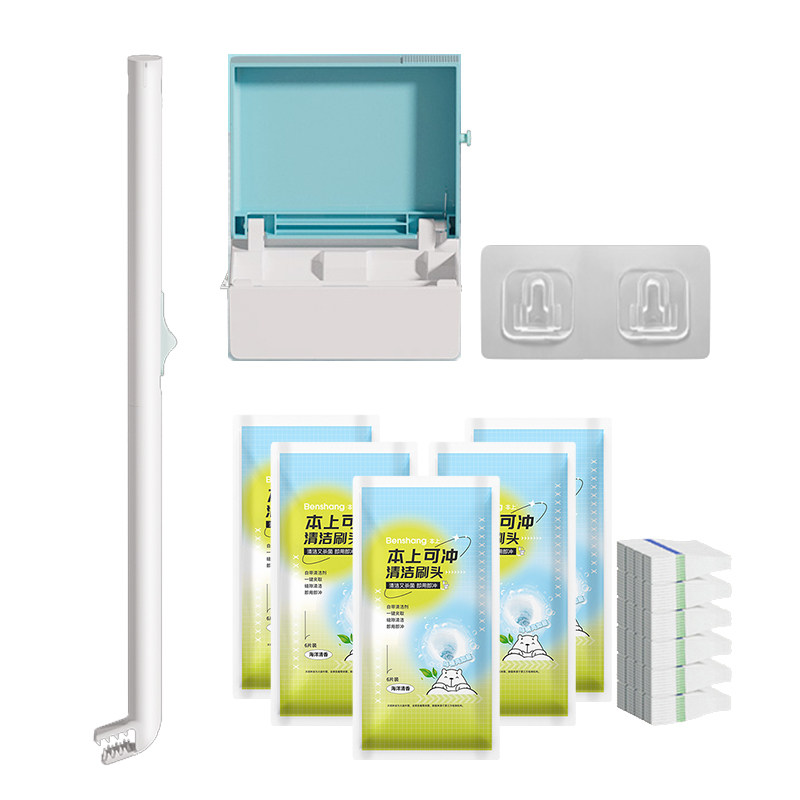 Basically B36-5 Disposable Toilet Brush with Base - Flushable Bathroom ...