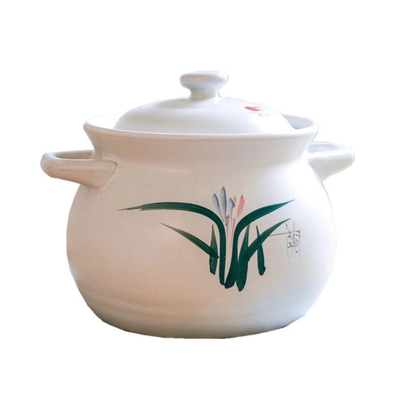 Kangshu Clay Casserole Stew Pot - Covered Ceramic Pot for Soup & Stews