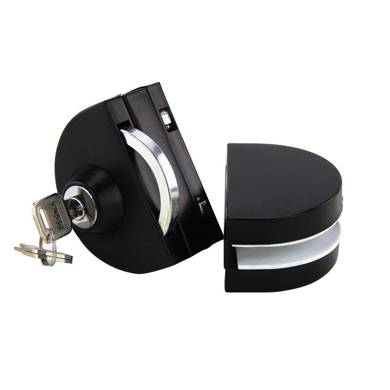 Black Glass Door Lock for Frameless Doors