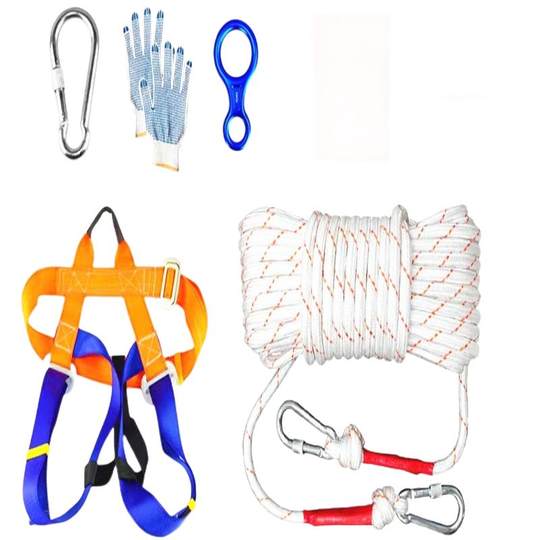 High-Rise Emergency Life-Saving Rope Set | Self-Rescue Safety Rope for ...