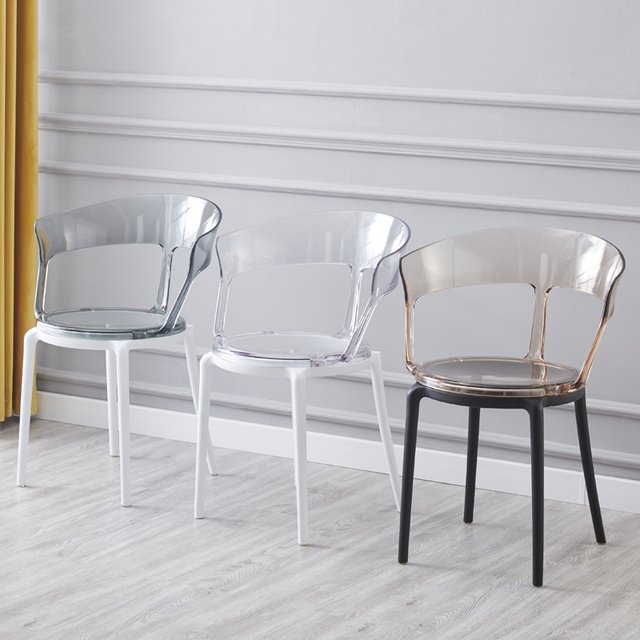Nordic dining chair home modern simple chair plastic balcony backrest ...