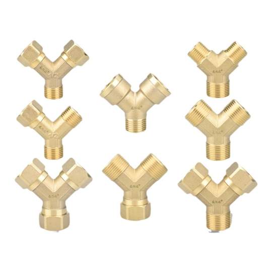 Brass Y-Type Internal/External Wire Union Tee Joint - Water/Gas Pipe ...