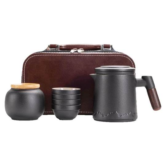 Portable Travel Tea Set for Outdoor Camping, Four Cups Teapot