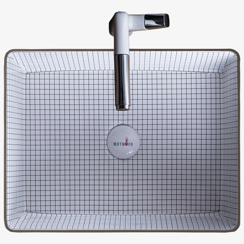 Household Black Grid Wash Basin Under-counter Basin
