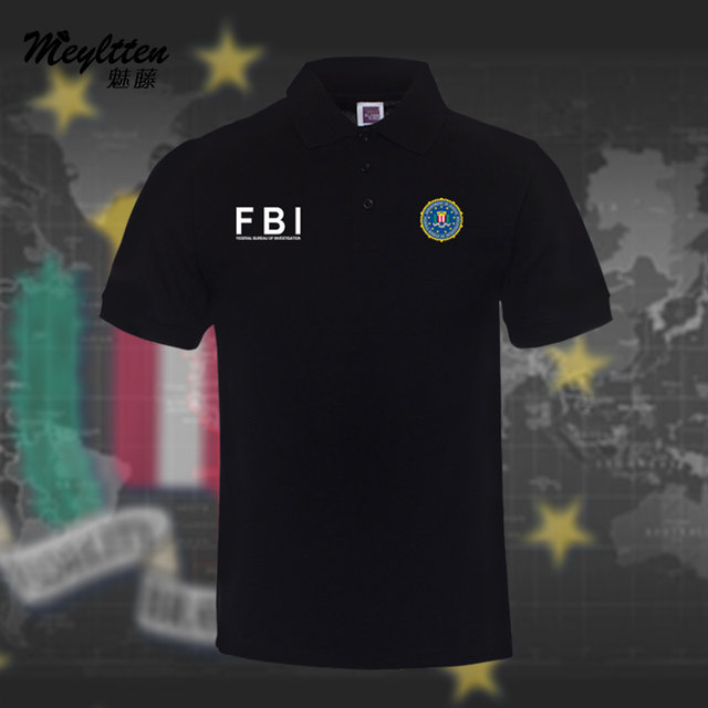 FBI lapel POLO shirt Paul short -sleeved T -shirt men half -sleeved ...