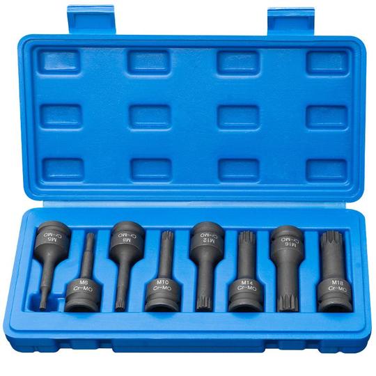 Cool itanium 8-Piece Pneumatic Air Impact Socket Set - M5-M18