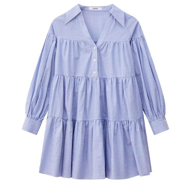 SNIDEL spring and summer sweet versatile V -neck wrinkle loose shirt ...