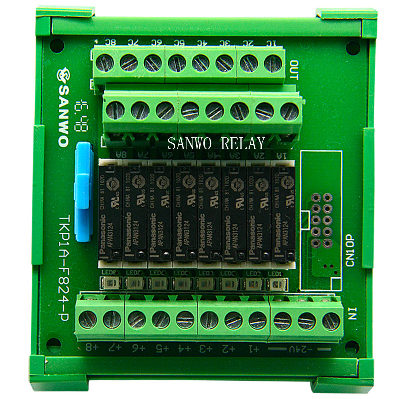 Sanwo Relay Module 8-Way Panasonic Tkp1a-f824 PLC Amplification Control ...