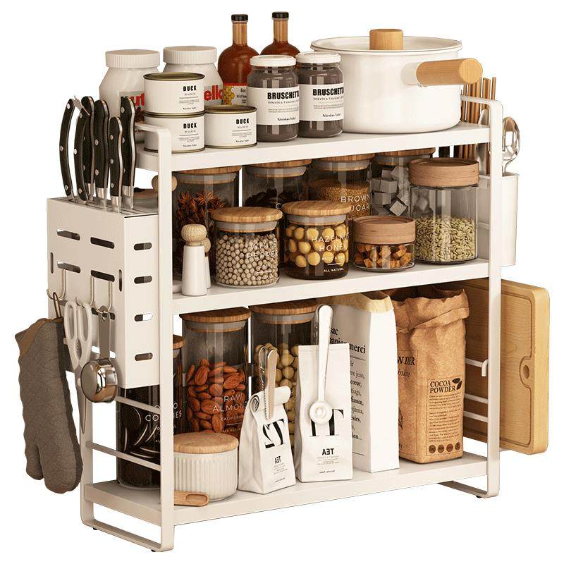 Narrow Countertop Seasoning Rack - Corner Double Layer Spice Organizer