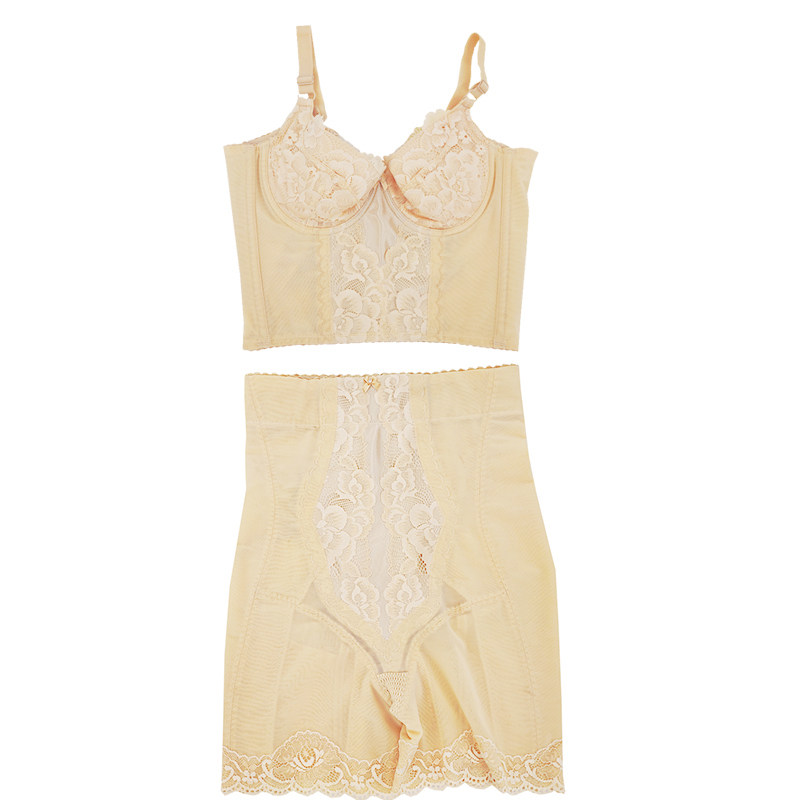 Ice Silk Summer Two-Piece Body Shaper Set - High Waist & Lace Detail