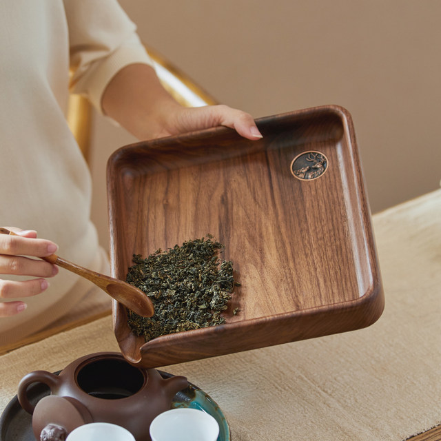 Black walnut wood solid wood split tea tray tea cake open tea tray pry ...