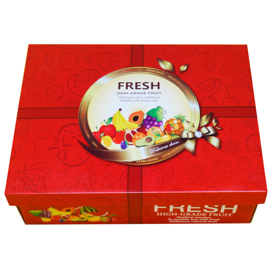 15kg High-End Fruit Gift Box - Red Assembled Cardboard Packaging