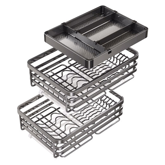 Stainless Steel Small Pull Basket for Kitchen Cabinet Drawer | Double ...