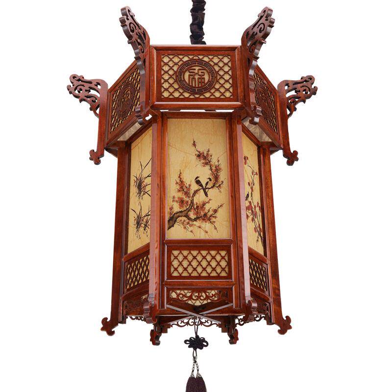 Palácová lucerna Hisaki Hanada z masivního dřeva - čínský styl, 51-80 cm