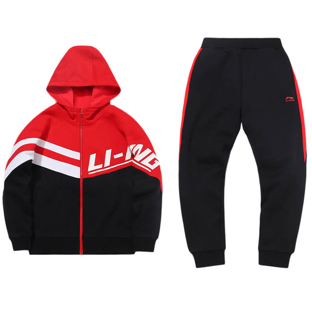 Li Ning Children's clothing children's big boy stitching retro big logo ...