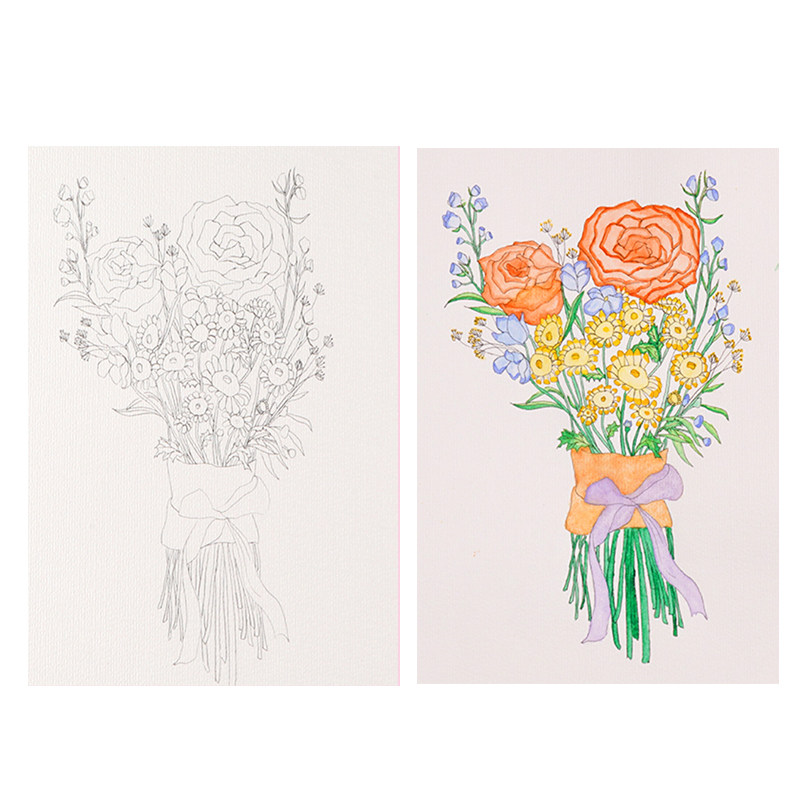 Papel de Dibujo de Línea Acuarela Cxcy - Libro para Colorear para ...