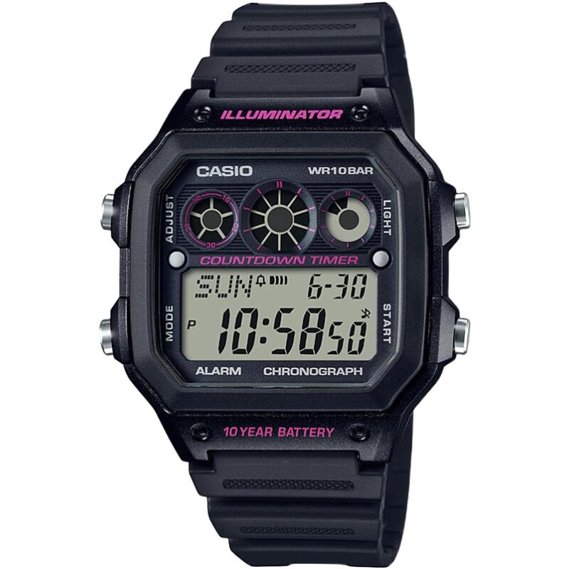 Casio AE-1300WH-4A Luminous Retro Square Waterproof Watch - Japanese ...