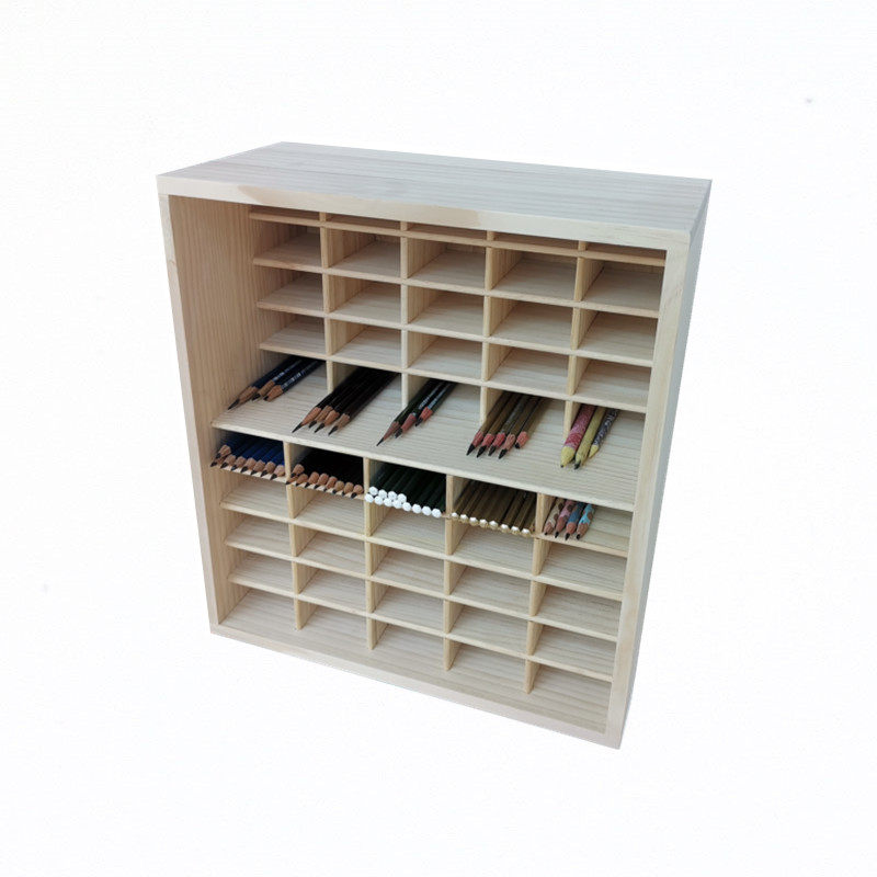 Wooden Marker Pen Storage Box - Pencil Holder Color Pencil Storage Rack ...