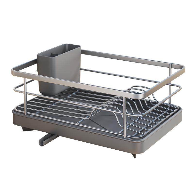 Metal Dish Rack - 12-Grid Single-Layer Kitchen Countertop Organizer