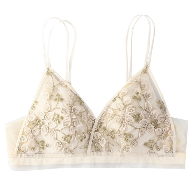 Sexy French triangular cup underwear for women with big breasts, thin ...