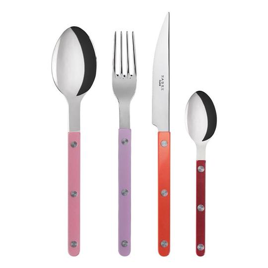 Saber Paris Rainbow Stainless Steel Western Cutlery Set - 4 Piece