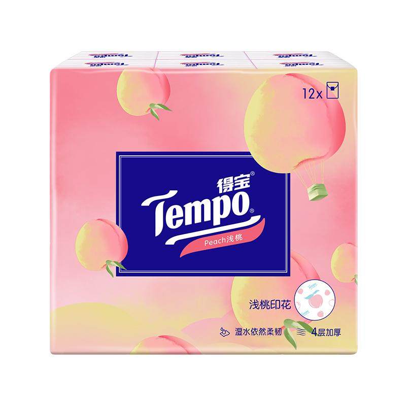 Tempo Debao Peach-Flavored Handkerchief Paper - Pack of 12