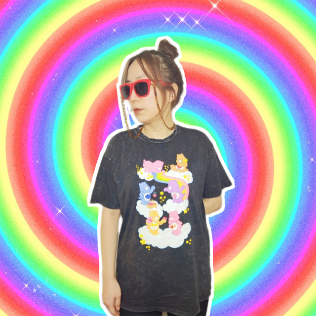 European and American retro water washing gray CEAR Rainbow Bear ...