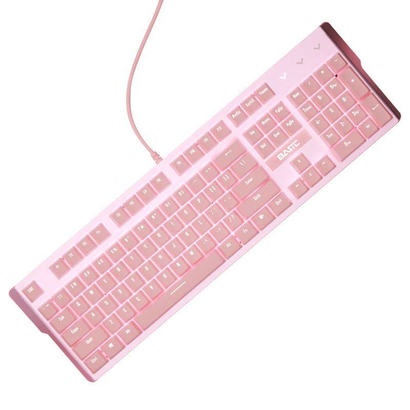 Pink Girl Heart Mechanical Keyboard | Wired Notebook Gaming