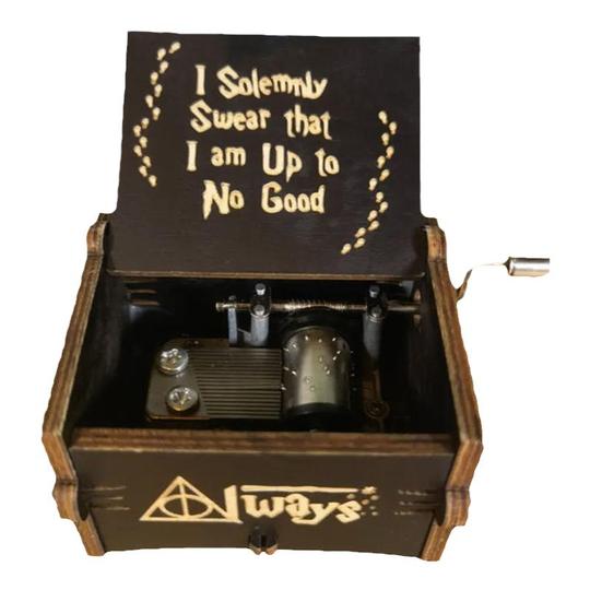 Harry Potter Hedwig Wooden Music Box - Hand-Crank Creative Gift