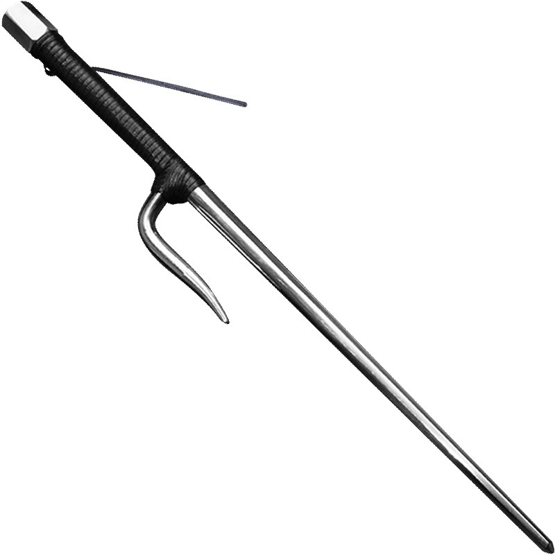 He Teng Wu Dian Stainless Steel Iron Ruler Ronin Fork Martial Arts Weapon