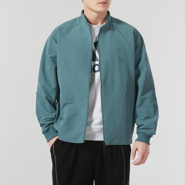 Adidas woven stand collar jacket men's new sportswear outdoor windproof ...