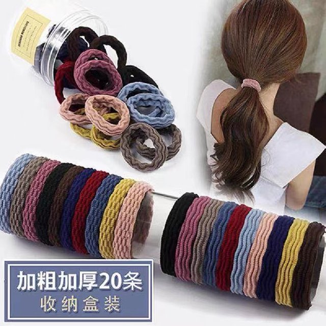 High -elastic rubber band female tie hair ring thick ponytail without ...