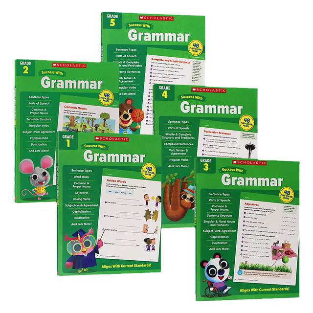 100 yuan 4 pieces Scholastic Success with Grammar Grade 1-5 Math ...