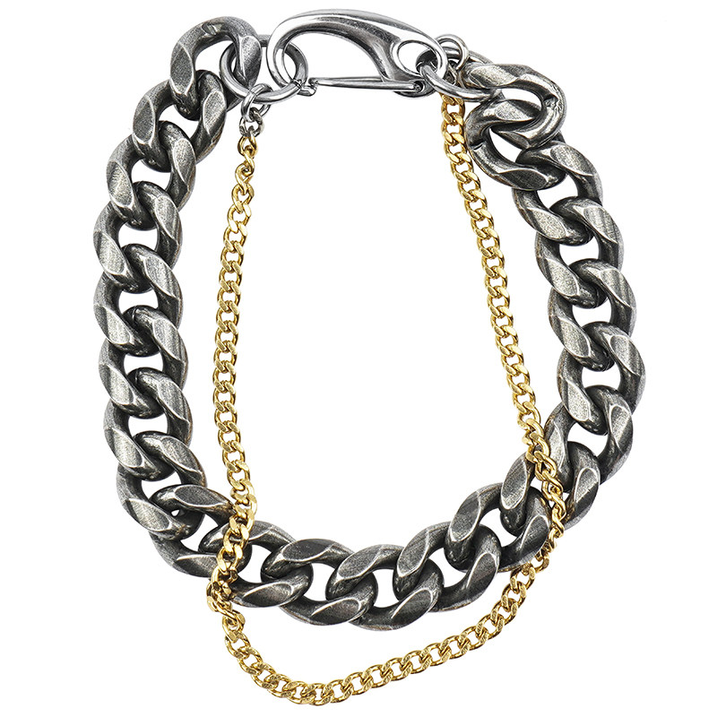 Roadlative Men's Titanium Steel Cuban Chain Bracelet