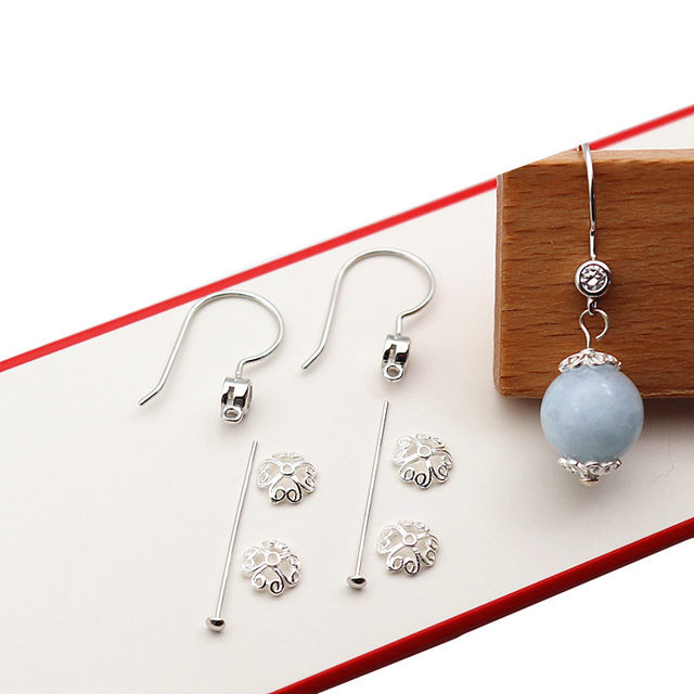 Material package s925 sterling silver bold ear hook a drill DIY homemade handmade earrings small ...