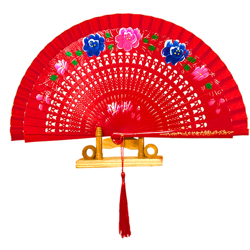 Dance Fan Solid Wood Cheongsam Fan - Ancient Style Performance Folding Fan