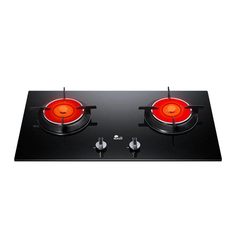 Dapur gas inframerah matahari merah ketuhar berkembar untuk kegunaan ...