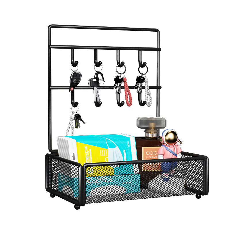 Metal Key Holder - Wall & Desk Mount - Entryway Storage Rack