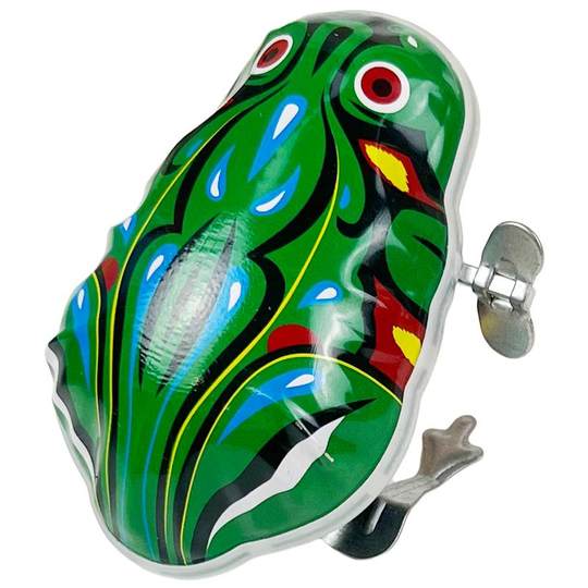 Tin Frog Jumping Toy - Retro Clockwork Animal Nostalgia
