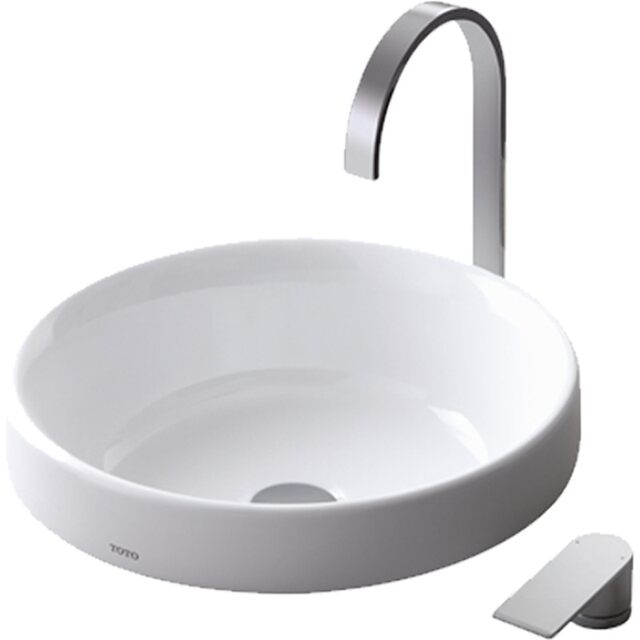 TOTO bathroom table basin LW1704B round ceramic countertop wash basin ...