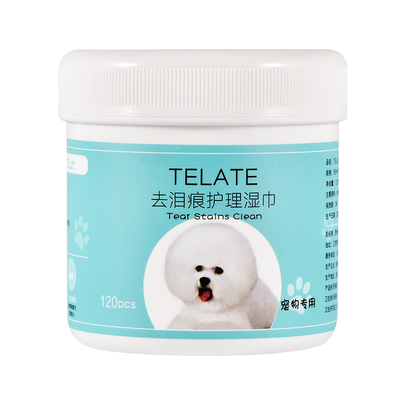 Telate Cat Tear Stain Cleaning Wipes to Wipe Eyes and Remove Dog Bichon ...