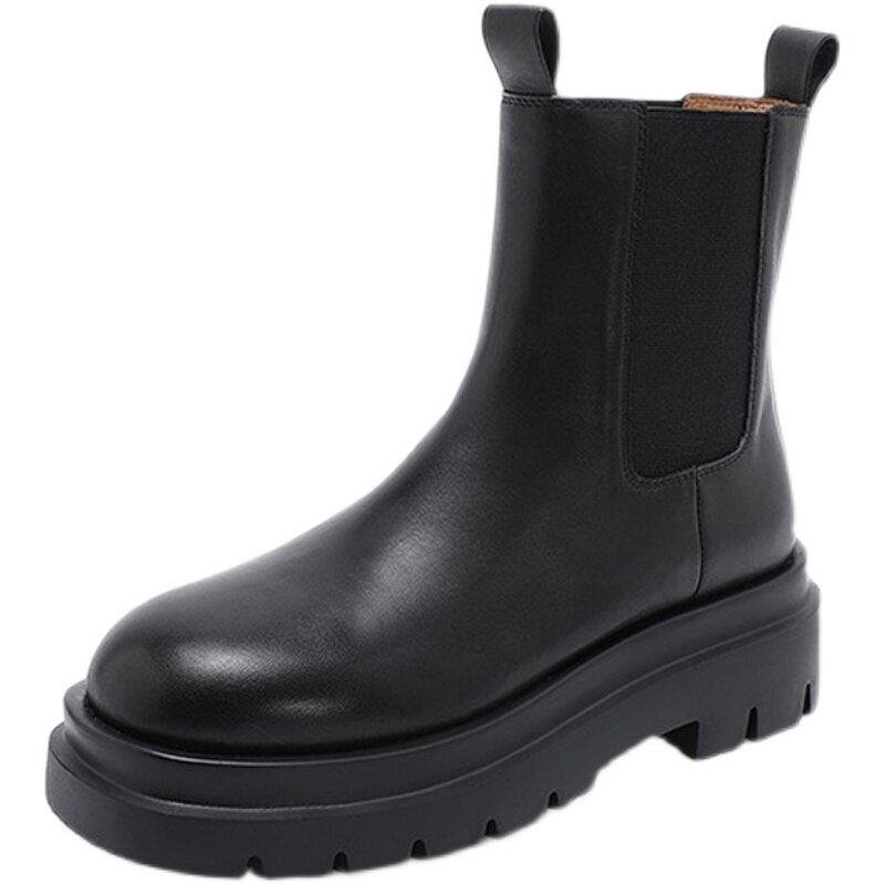 Cat Meow Women's Leather Chelsea Boots - High Heel, Short Boot