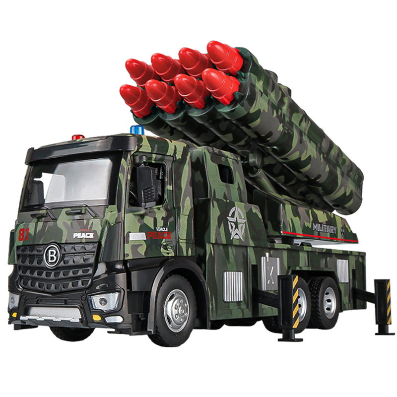 Boy Alloy Missile Launch Toy Car | Large Military Model Rocket Launcher