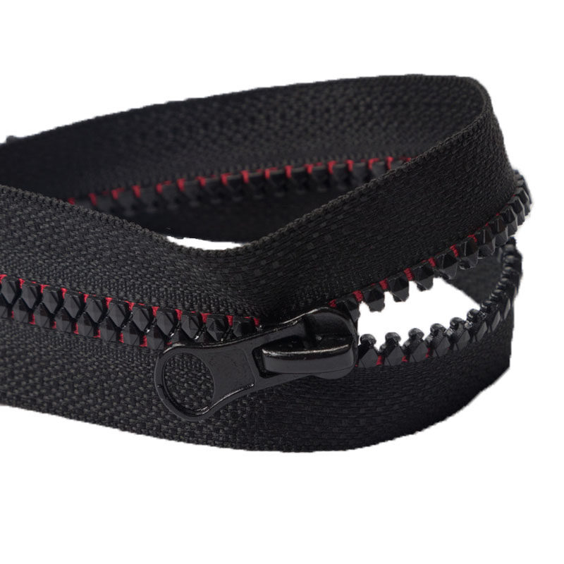 No. 5 Open-Tail Rubber Tooth Self-Locking Zipper with Colorful Selvedge ...
