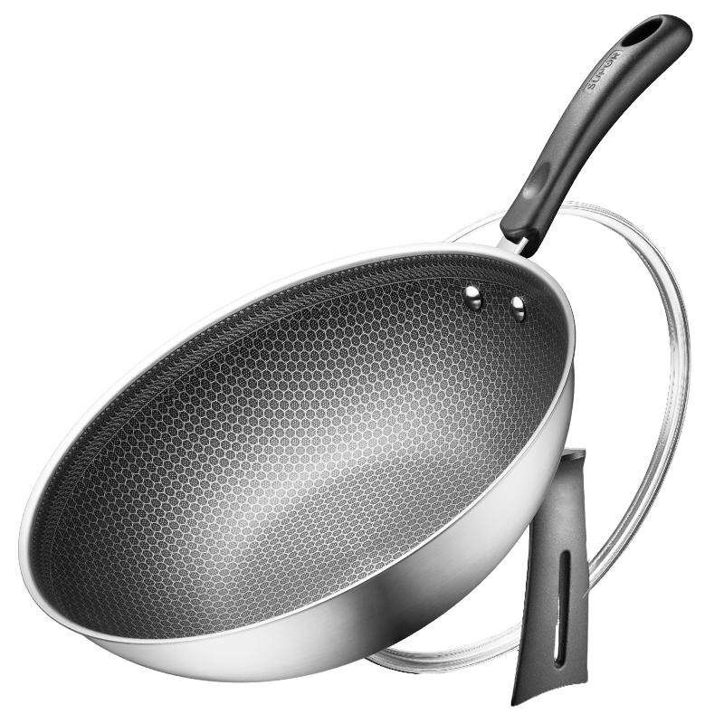 Supor wok doméstico antiadherente, estufa de gas wok de panal de acero ...