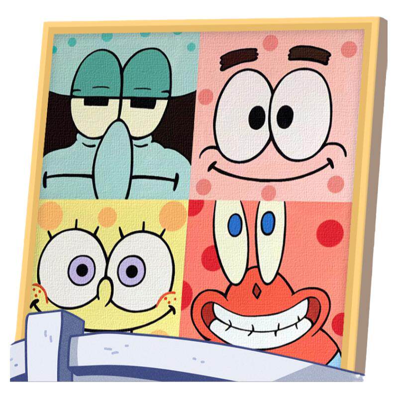 Spongebob DIY Oil Painting Kit - Canvas Cartoon Craft
