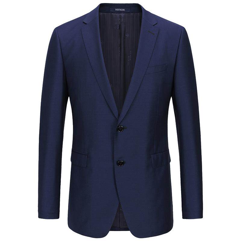 Youngor Men's Wool Business Suit - Blue Formal Jacket Yotx21463fia